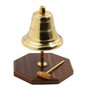 Solid Brass Desktop Bell – Gold Colored Coated, Elegant Call Bell With ...