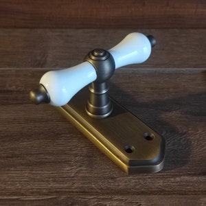 Vintage Window Handle Retro T Shape Ceramic Solid Brass Traditional ...