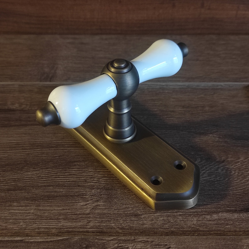 Vintage Window Handle Retro T Shape Ceramic Solid Brass - Etsy