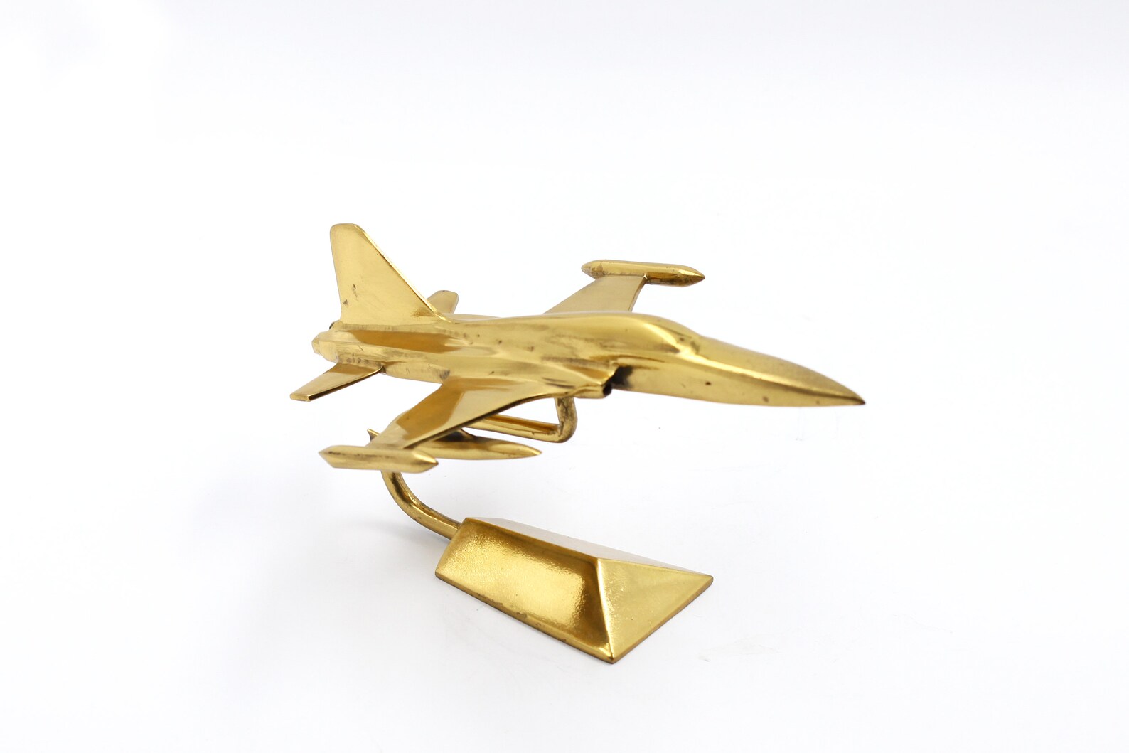 Solid Brass Fighter Jet Statue – F5 Military Navy Jet, 3.1 Lbs ...
