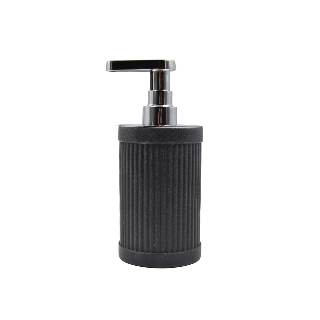 Luxury Round Liquid Soap Dispenser – 200ml (6.76 Oz), Marble Black ...