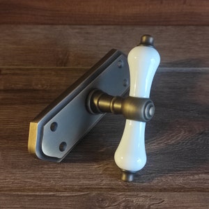 Vintage Window Handle Retro T Shape Ceramic Solid Brass Traditional ...