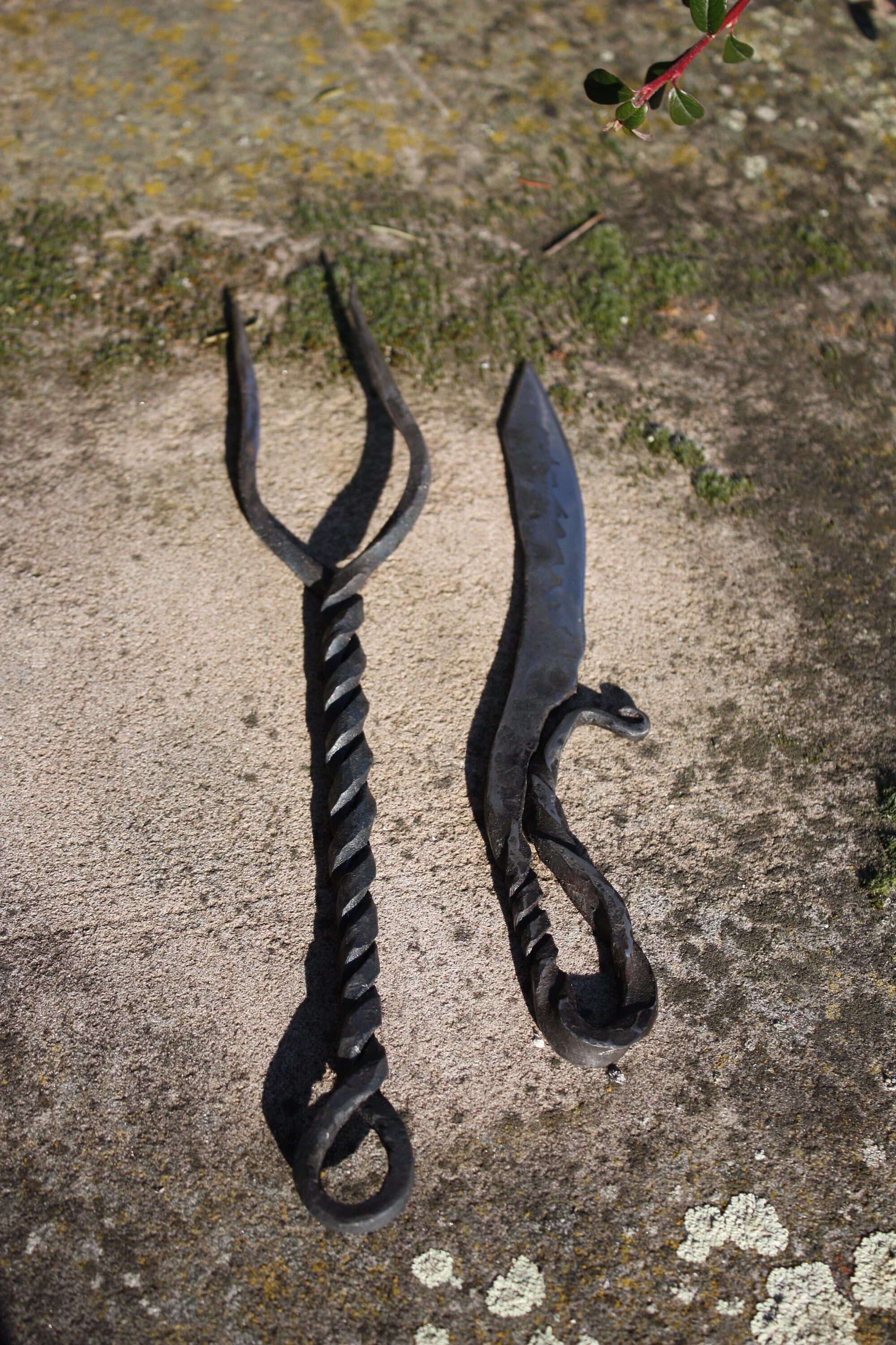 Meat Carving Set Hand Forged With Hanging Hooks Viking Bbq Rustic Style ...