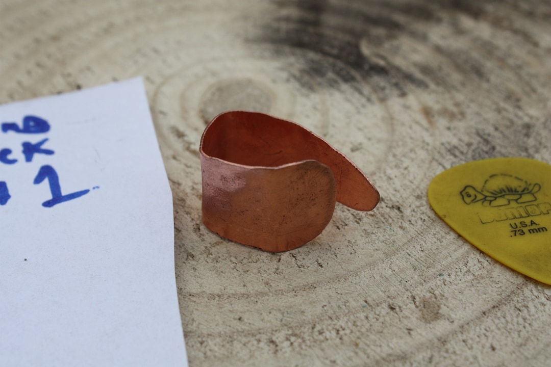 Copper Thumb Pick - Adjustable Size - Hand Made for Guitar, Banjo, Etc ...