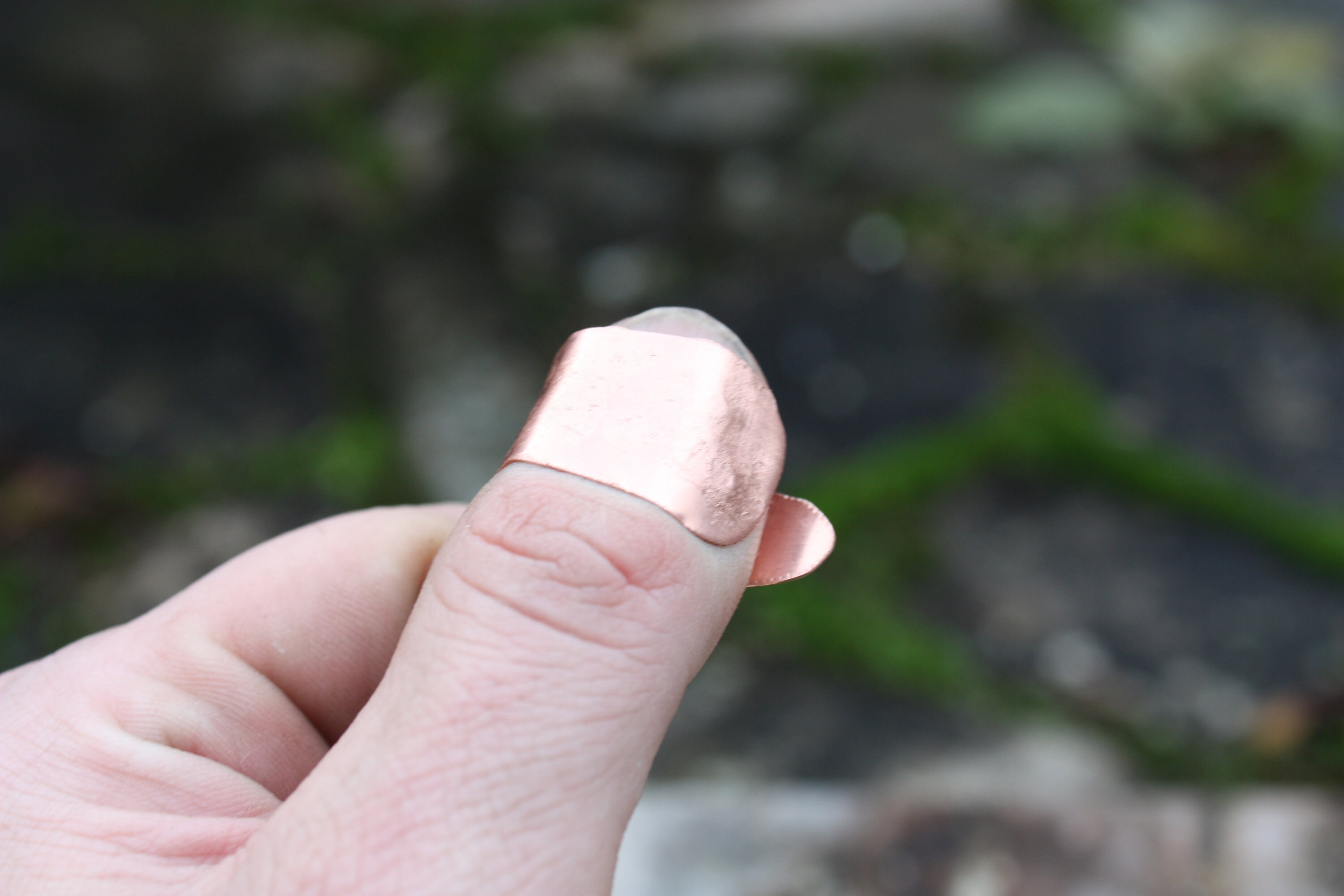 Copper Thumb Pick - Adjustable Size - Hand Made for Guitar, Banjo, Etc ...