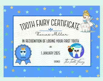 Lost First Tooth Certificate | Etsy