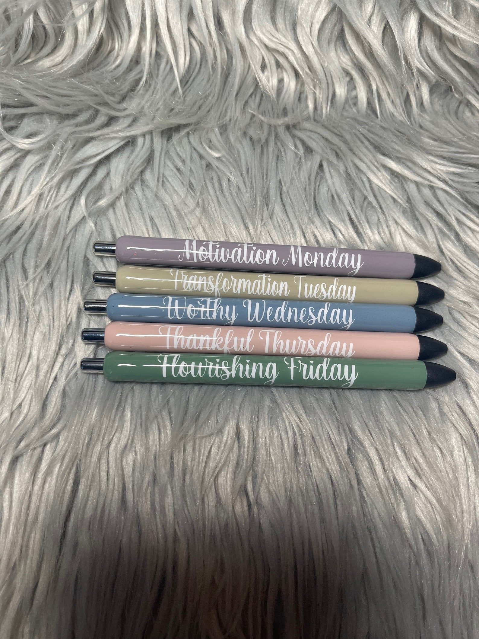 Positivity/affirmation Weekday Pens - Etsy