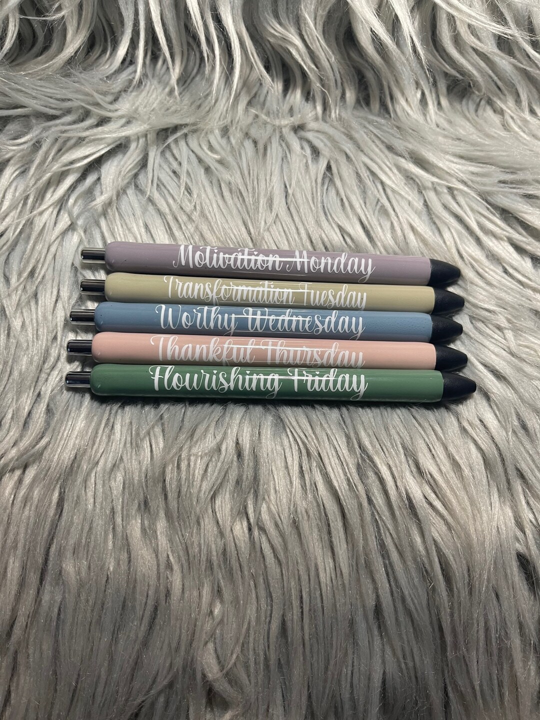 Positivity/affirmation Weekday Pens - Etsy