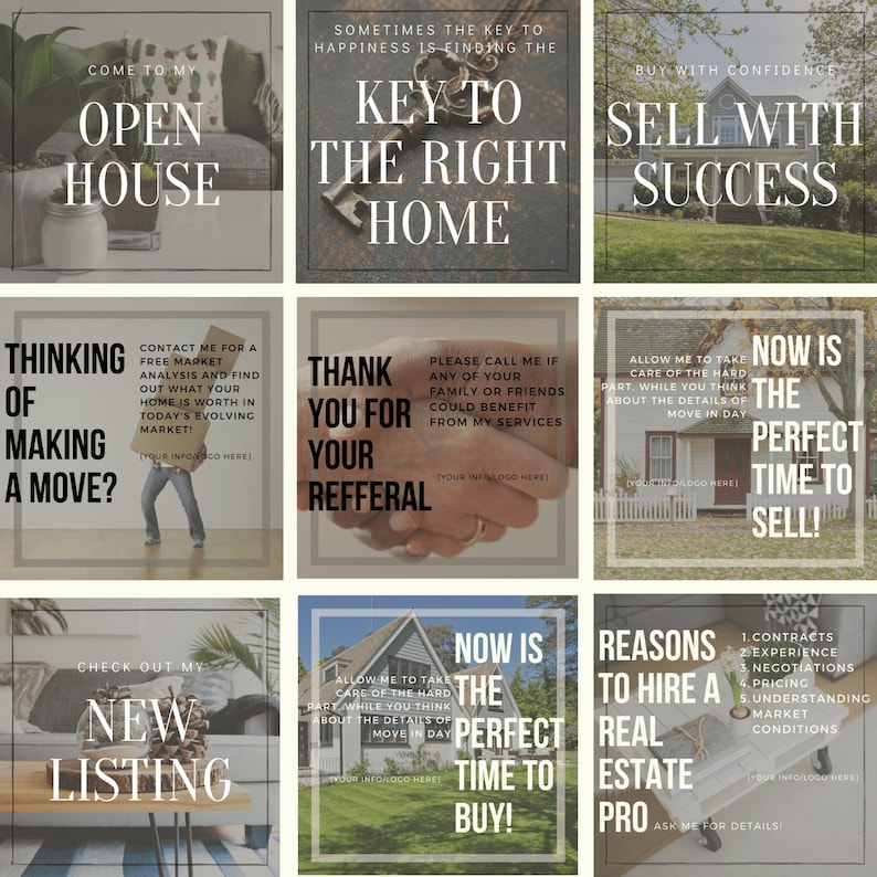 Real Estate IG Posts: Call to Action & Tips - MODERN - Etsy