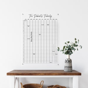 Personalized Yearly Calendar | Clear Acrylic Floating Wall Decor ...