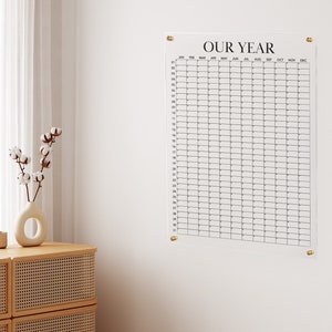 Personalized Yearly Calendar | Clear Acrylic Floating Wall Decor ...