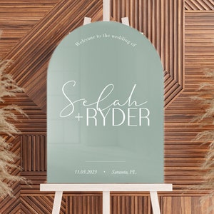 Personalized Acrylic Arch Welcome Sign | Wedding Ceremony | Minimal ...