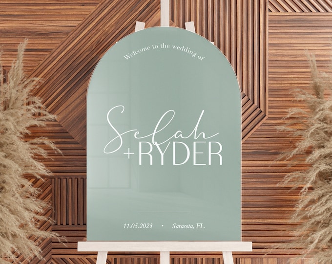 Personalized Acrylic Arch Welcome Sign | Wedding Ceremony | Minimal ...