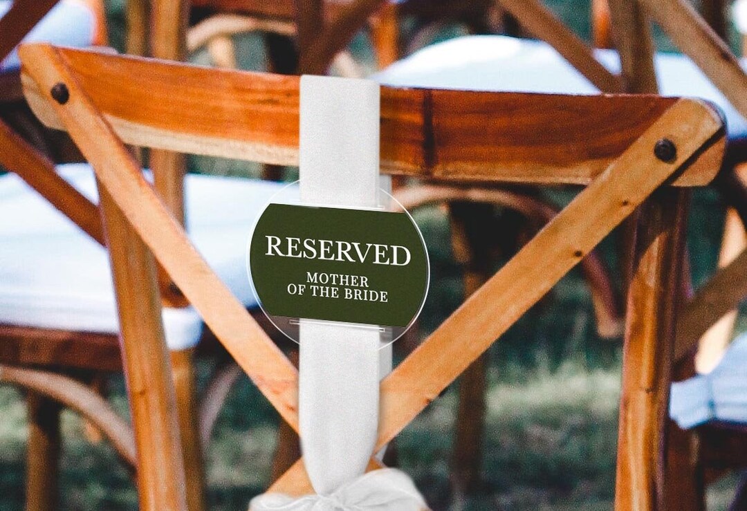 Reserved Seat Sign | Wedding Ceremony | Minimalistic | Classic | Simply ...