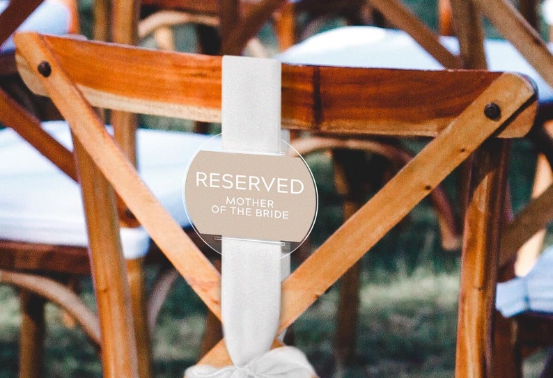 Reserved Seat Sign Wedding Ceremony Minimalistic Classic - Etsy