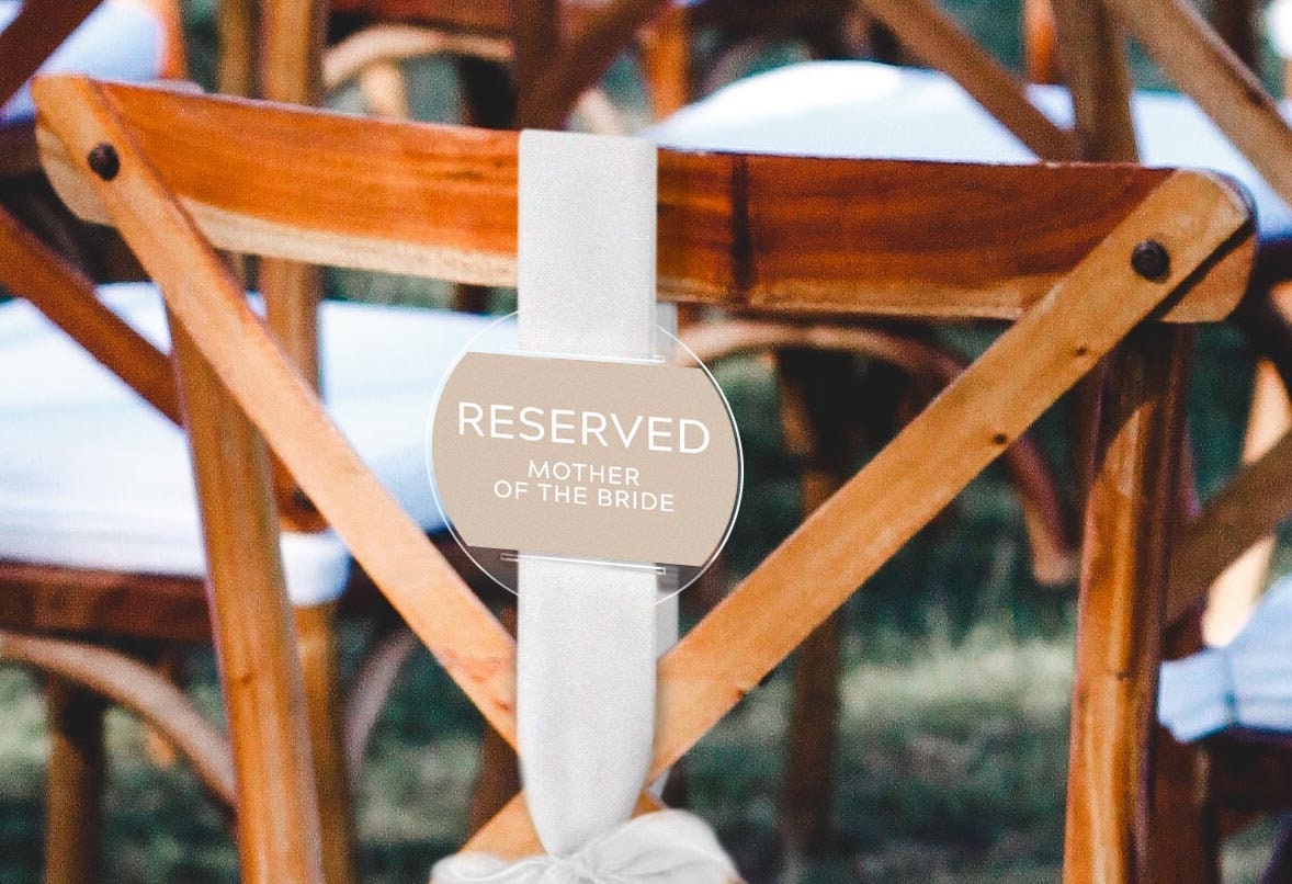 Reserved Seat Sign Wedding Ceremony Minimalistic Classic - Etsy
