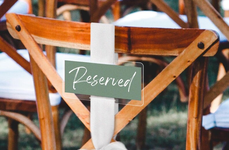 Reserved Seat Sign Wedding Ceremony Minimal Classic - Etsy
