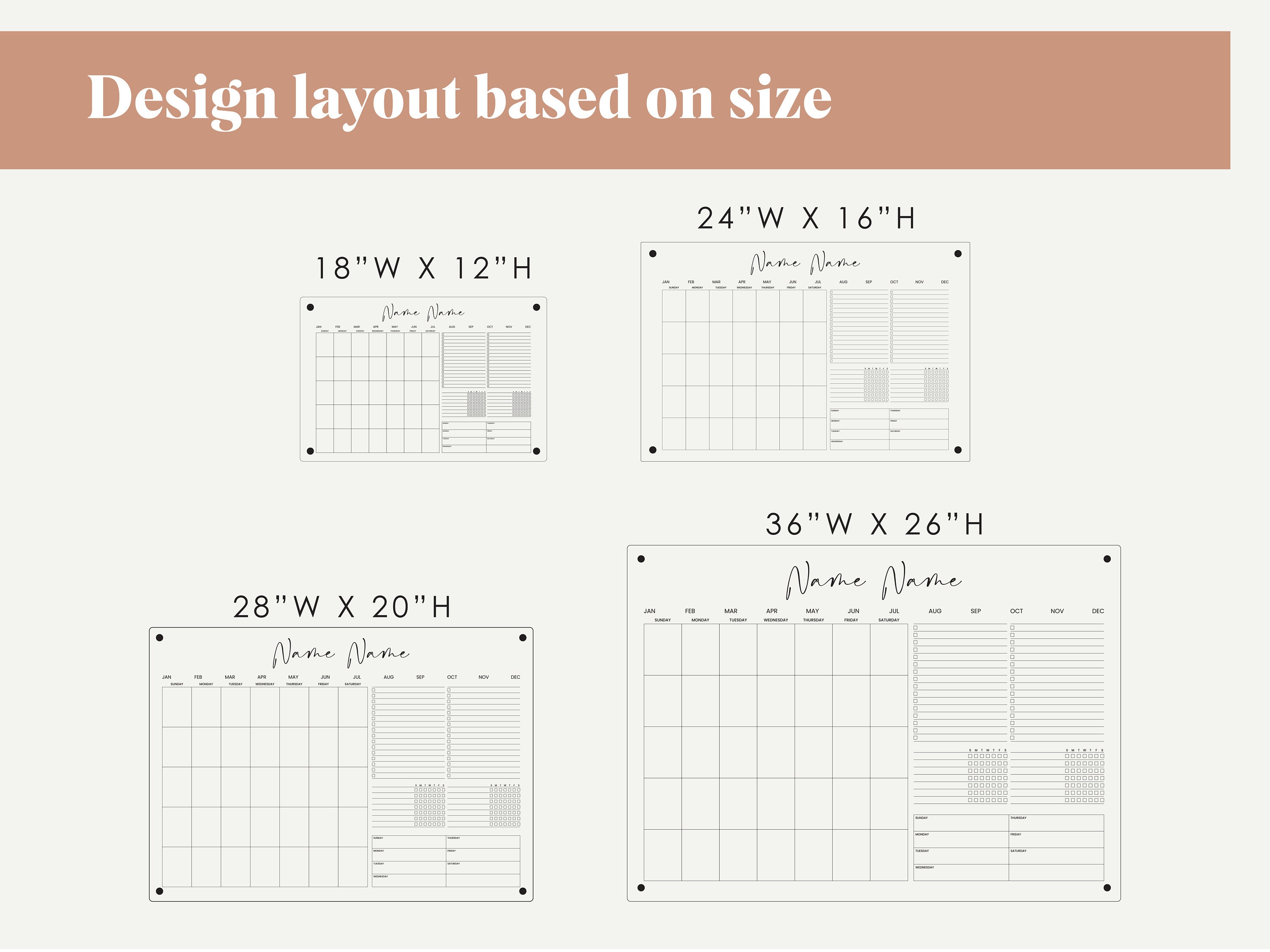 Personalized Acrylic Monthly Calendar With Weekly Planner and | Etsy