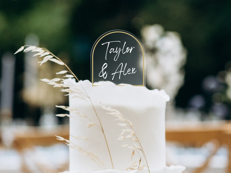 Personalized Acrylic Wedding Cake Topper Arch Clear - Etsy
