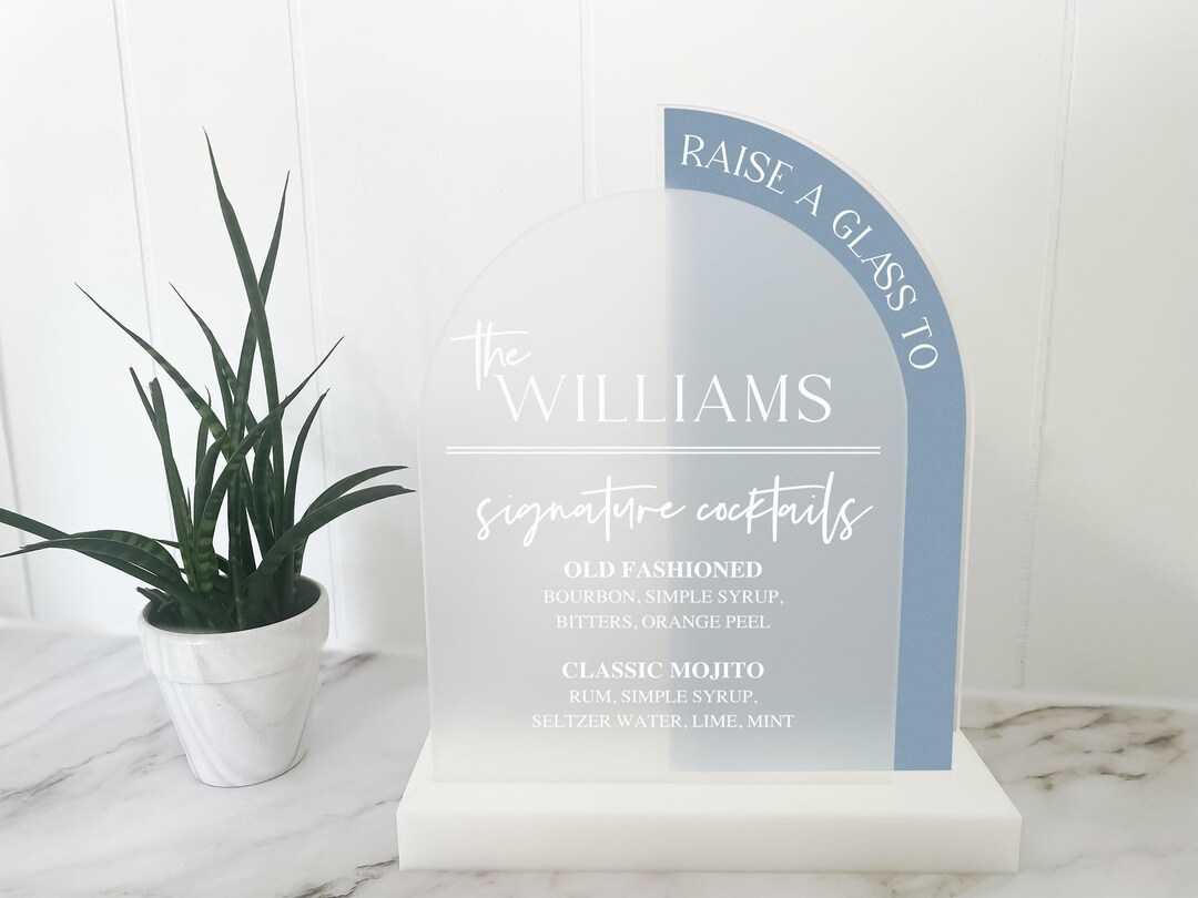 Personalized 2-layer Acrylic Arch Bar Sign | Half Arch | Wedding ...