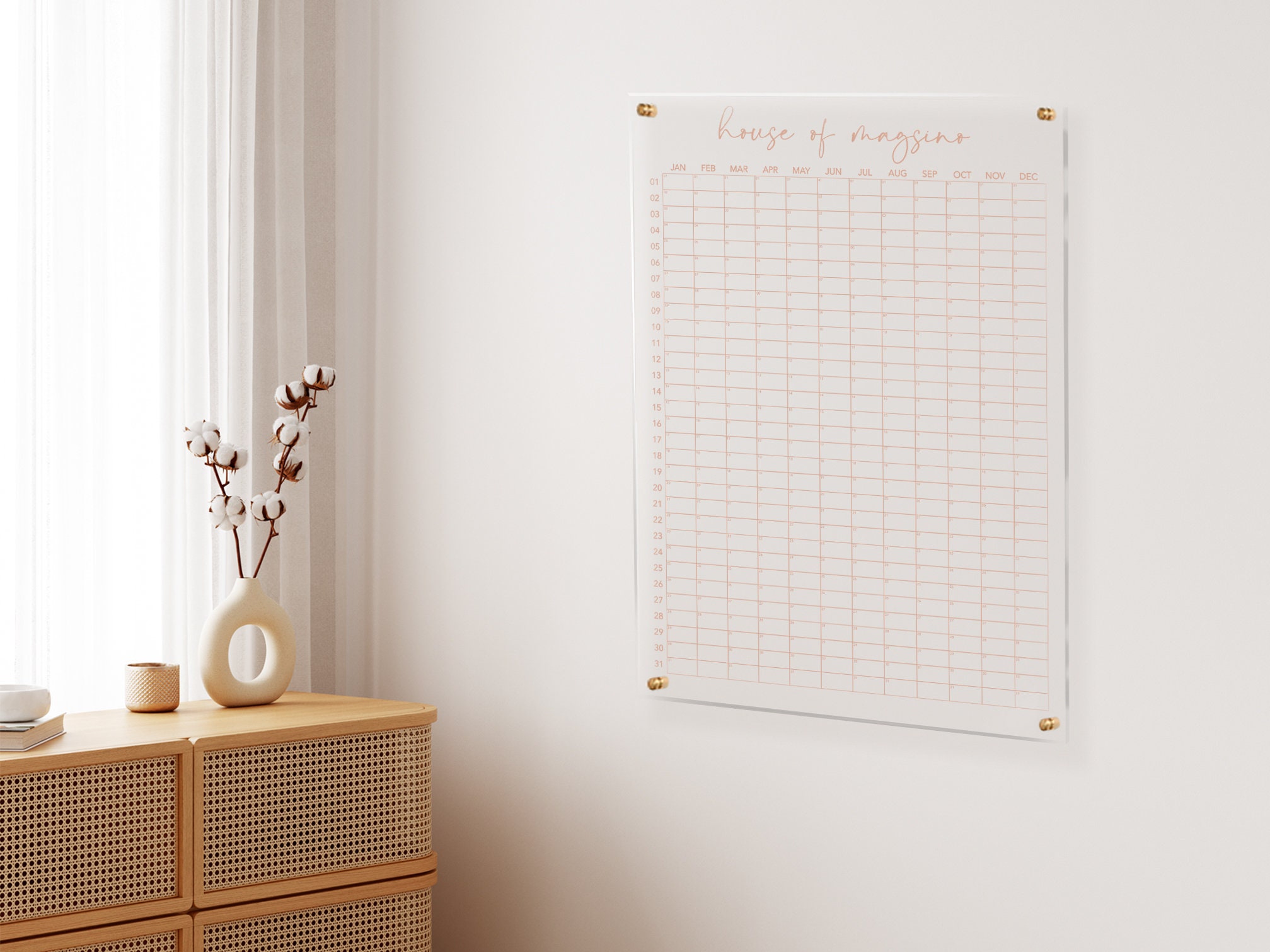 Personalized Yearly Calendar With Color Options Clear | Etsy