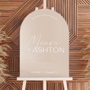 Personalized Acrylic Arch Welcome Sign | Wedding Ceremony | Minimal ...