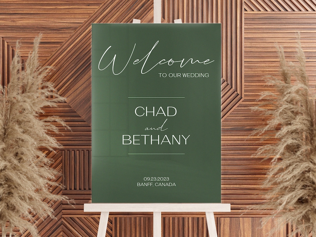 Personalized Acrylic Welcome Sign | Wedding Ceremony | Minimal | Clear ...