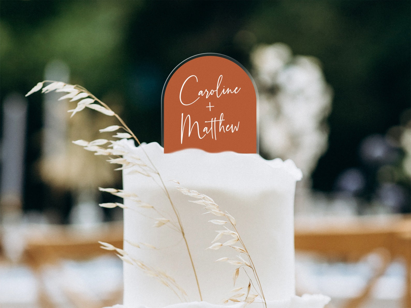 Personalized Acrylic Wedding Cake Topper Arch Boho 4 - Etsy