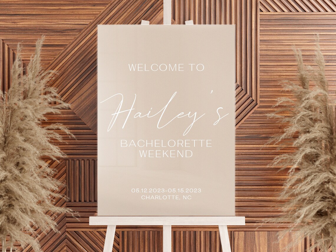 Personalized Acrylic Welcome Sign | Bachelorette Party | Celebration ...