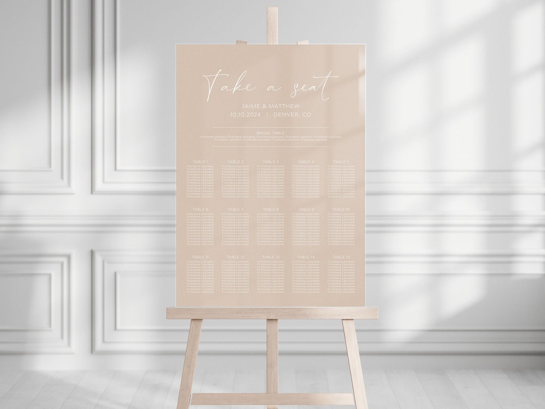 Personalized Acrylic Seating Chart for Wedding | 15 Tables | 180 Guests ...