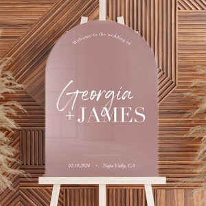 Personalized Acrylic Arch Welcome Sign | Wedding Ceremony | Minimal ...