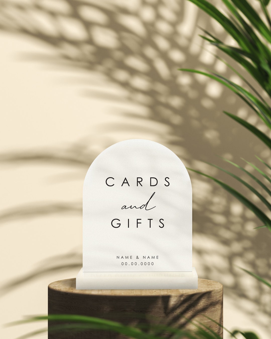 White Acrylic Wedding Gift Cards Sign | Arch | Classic | Modern ...
