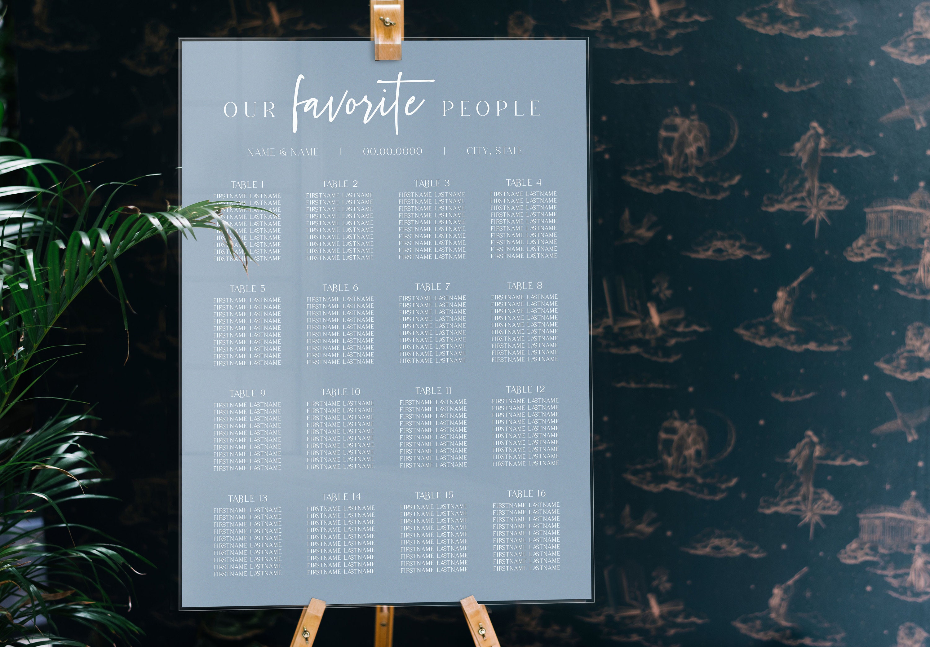 Personalized Acrylic Seating Chart for Wedding | Alphabetized | 96-144 ...