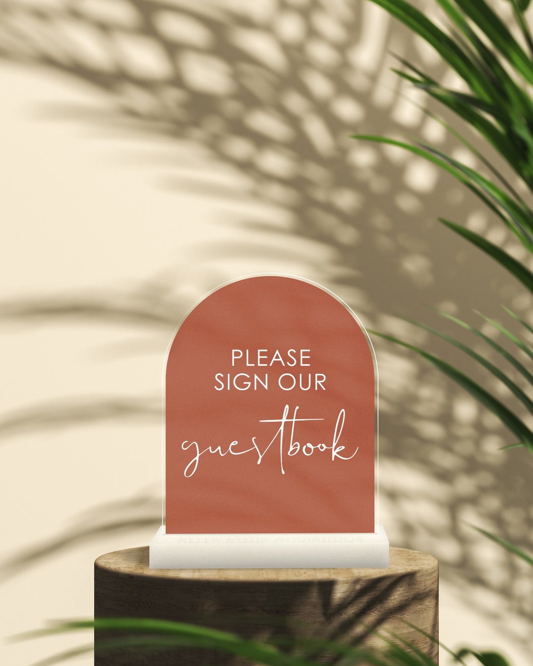 Personalized Acrylic "please Sign Our Guestbook" Sign | Arch | Modern ...