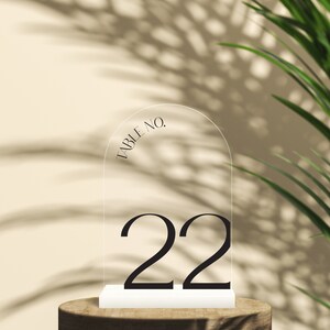 Arch Table Number | Clear Acrylic | 32 Color Options | Personalized ...
