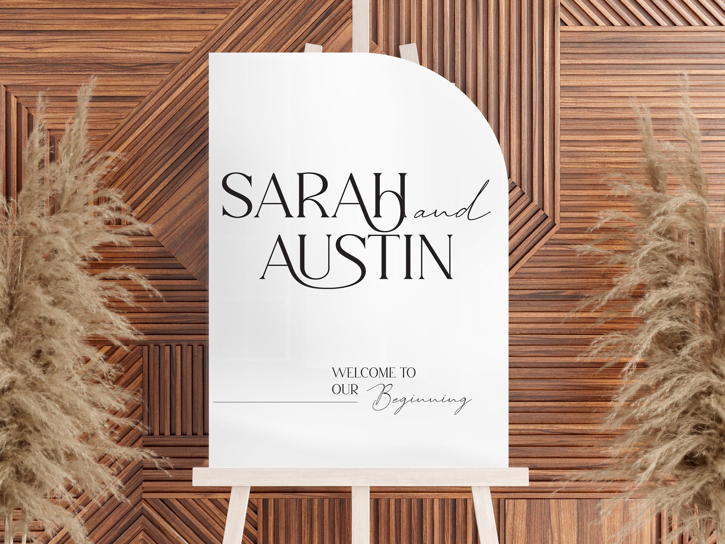 Personalized White Acrylic Welcome Sign Half Arch Wedding - Etsy