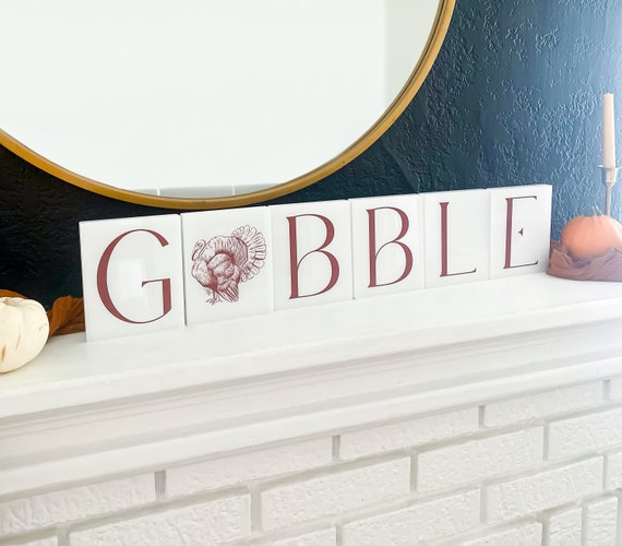 Acrylic Thanksgiving gobble Block Letters Sign - Etsy