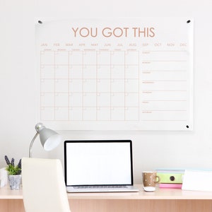 Personalized Acrylic Calendar Month & Week | Floating Wall Decor ...