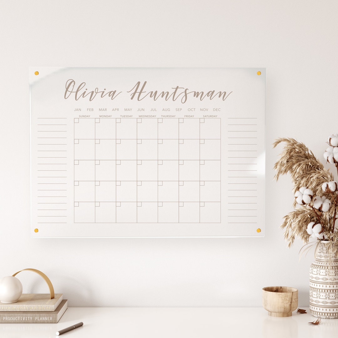 Personalized Acrylic Calendar & To-do List | Floating Wall Decor ...
