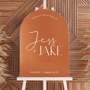 Personalized Acrylic Arch Welcome Sign | Wedding Ceremony | Minimal ...