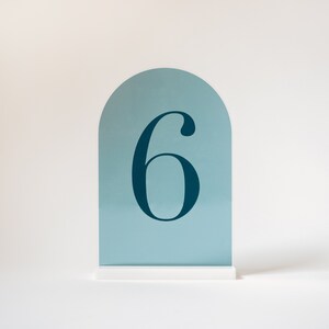 Acrylic Arch Table Number | Translucent Color Background W/ Opaque ...