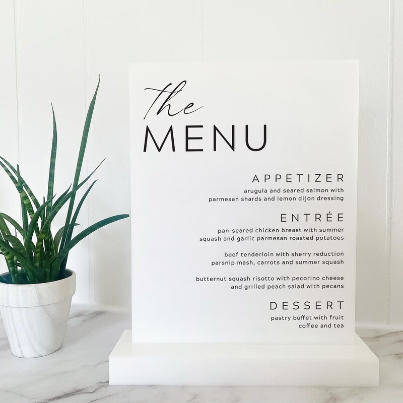 Acrylic Menus - Etsy