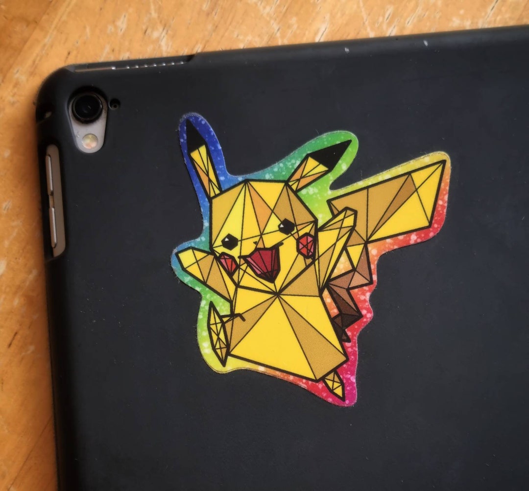 Pocket Monster Sticker Pikachu Pride Sticker Geometric Low Poly Pikachu ...