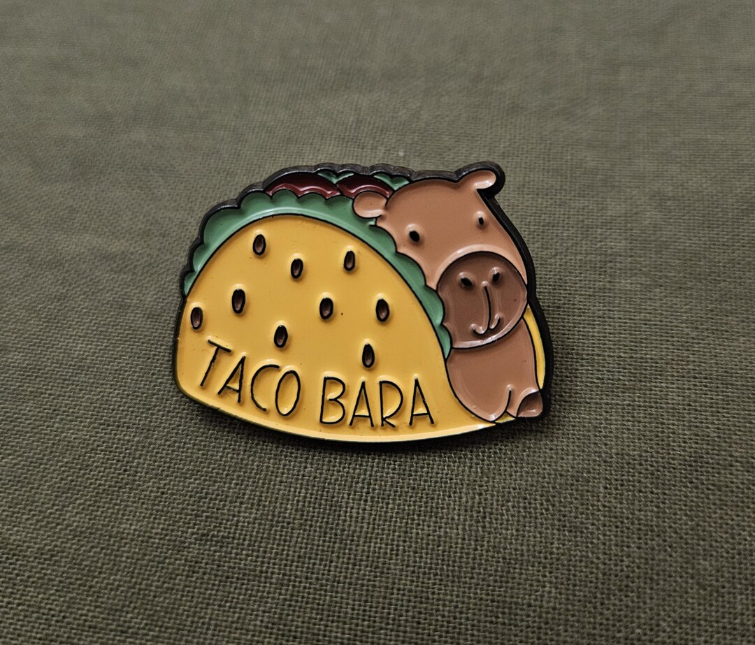 Capybara Taco Bara Enamel Pin Push Back Pin Badge - Etsy UK