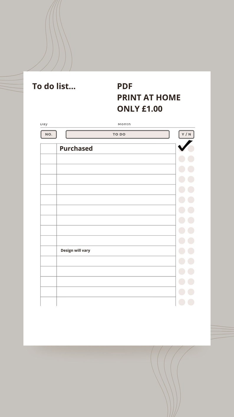Printable to Do List, Daily, Weekly To-do Pdf Planner Checklist A4 Size ...