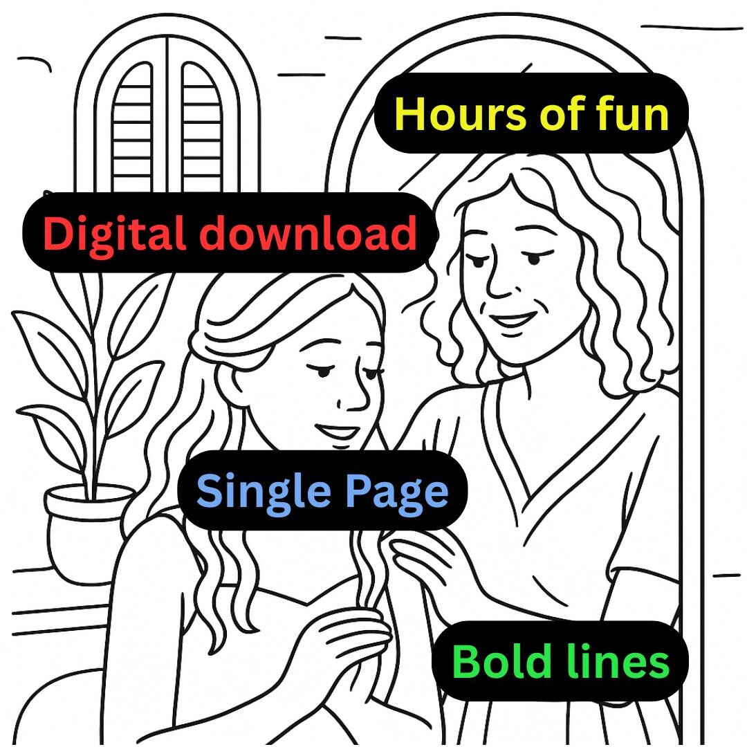 Donna & Sophie – Printable Coloring Page - Digital Download - Etsy