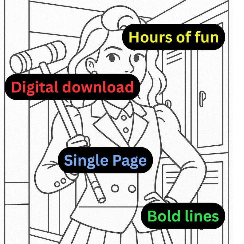 Veronica From Heathers – Printable Coloring Page - Digital Download - Etsy