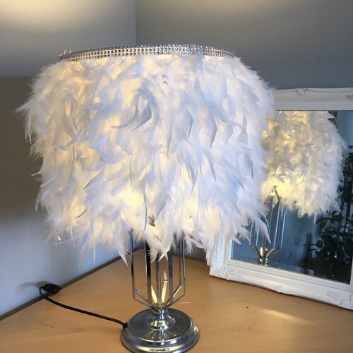 Large Feather Lamp Shade - Etsy