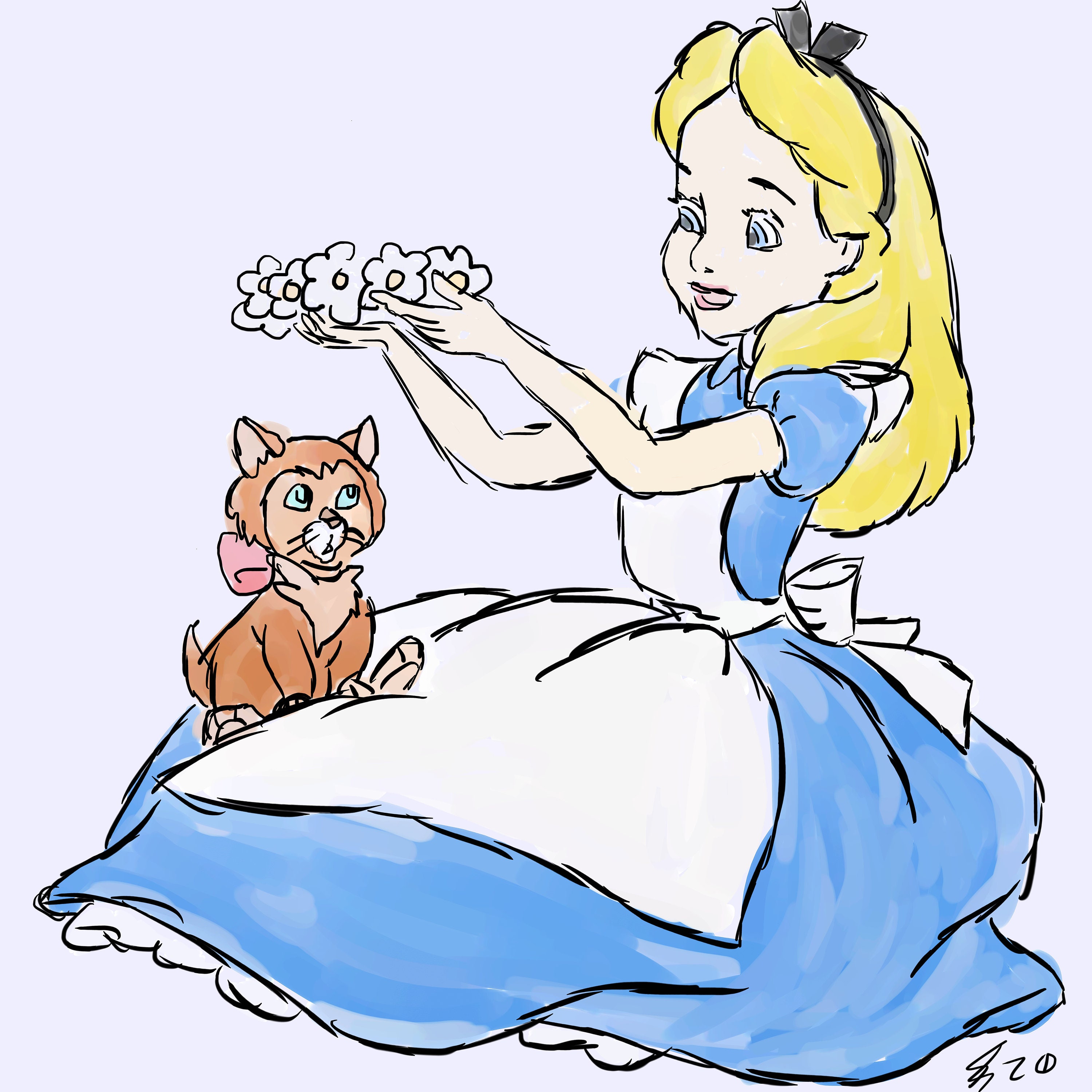 Alice and Dinah Sketch - Etsy