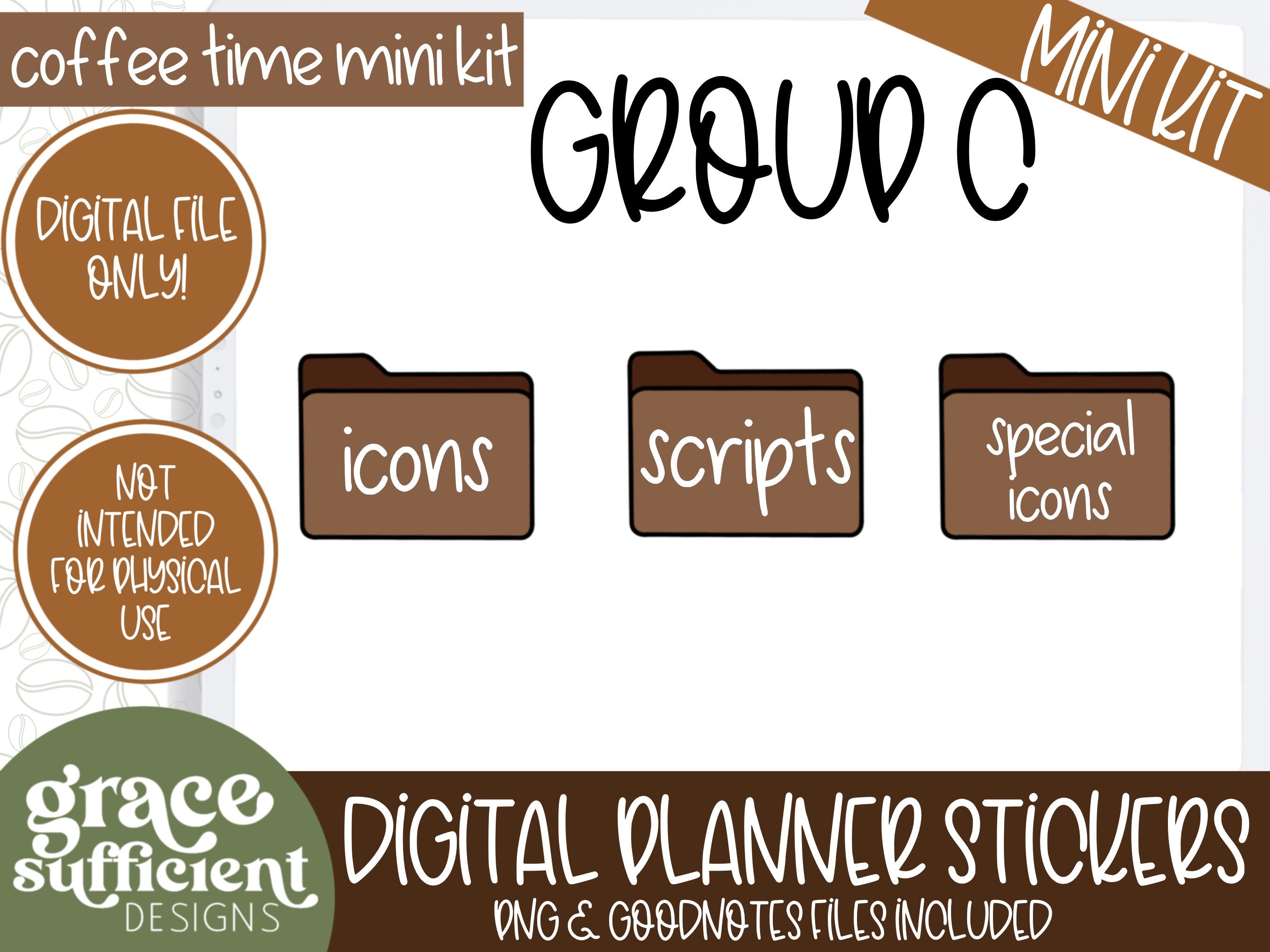 Coffee Time MINI KIT, DIGITAL Planner Stickers, Coffee, Coffee Shop ...